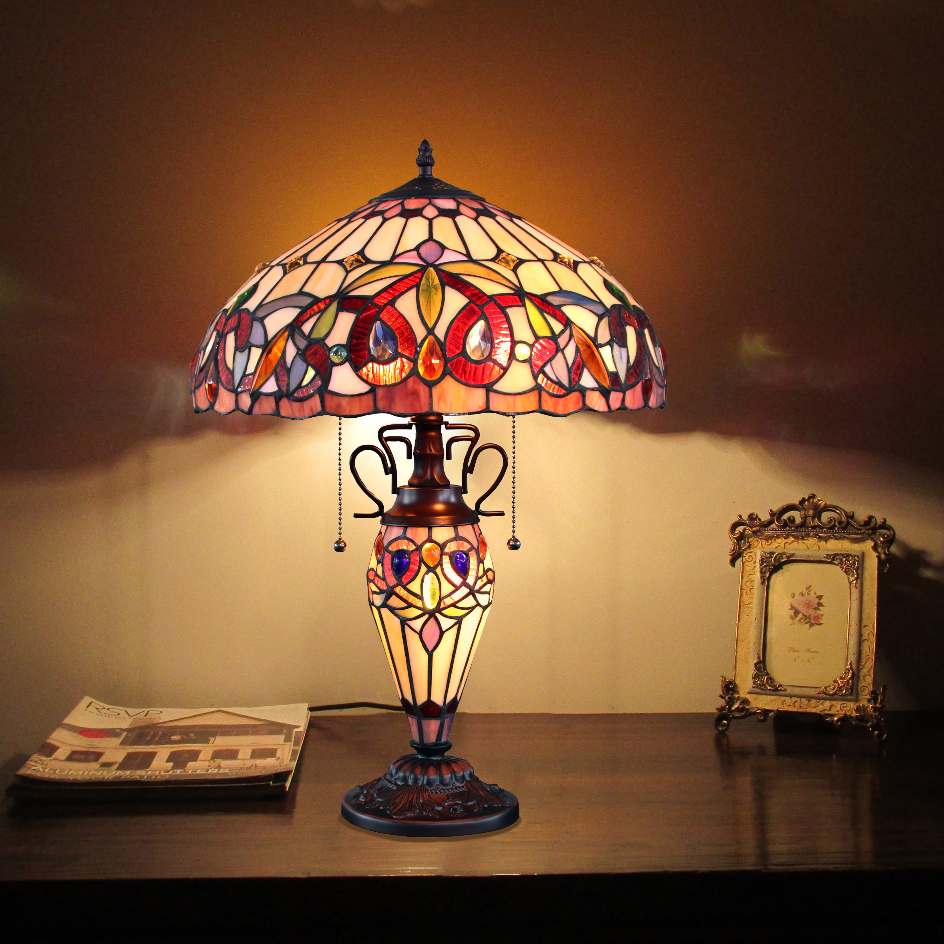Bloomsbury Market Howey Victorian Tiffany-Style Dark Bronze 3 Light ...