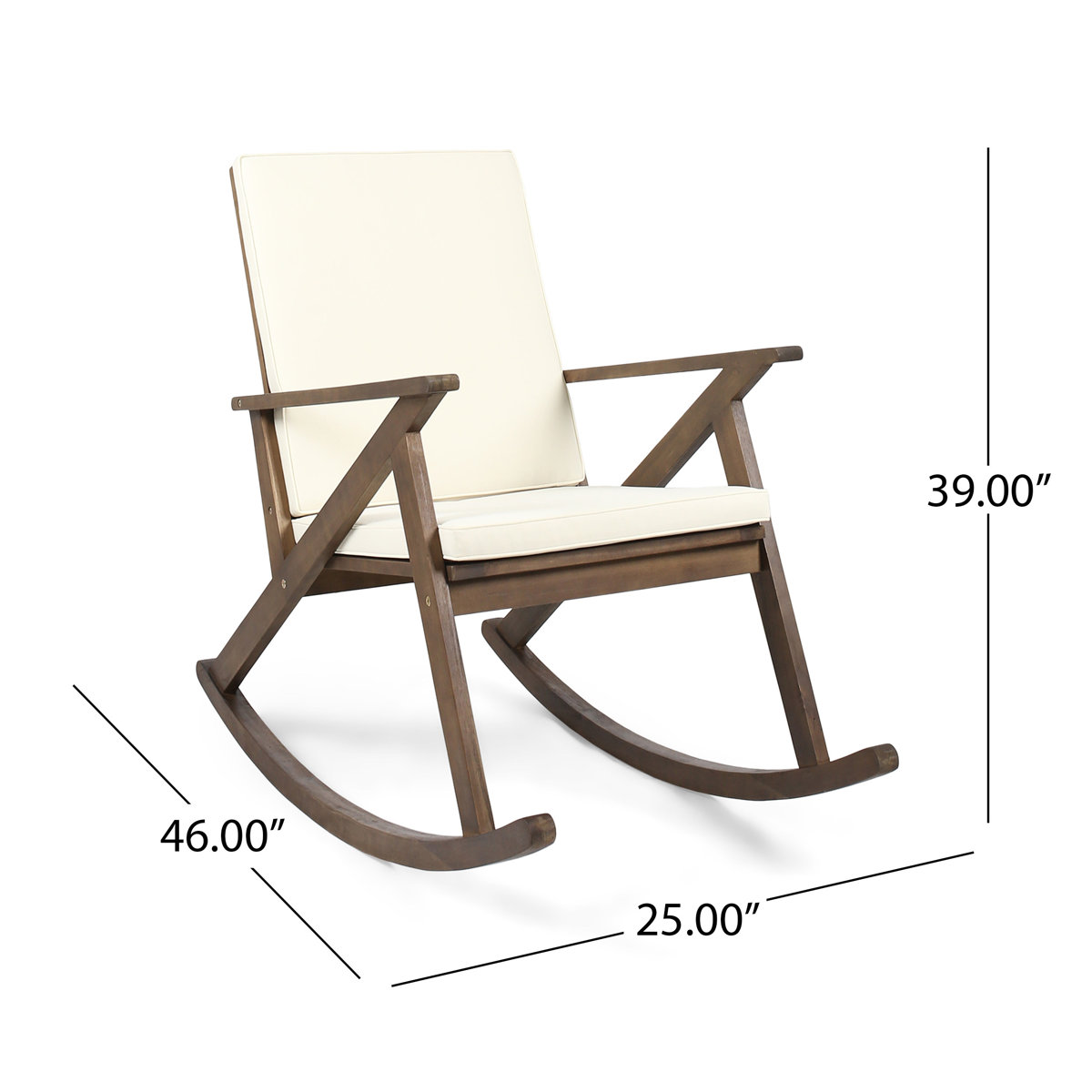 George Oliver Gerling Outdoor Rocking Chair with Cushions & Reviews ...