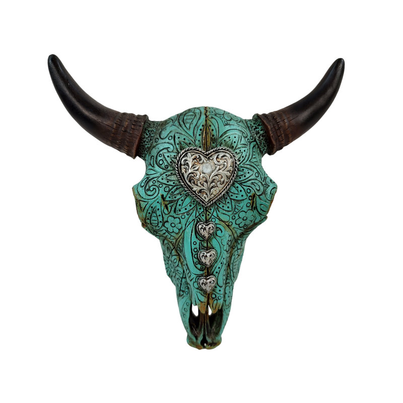 Union Rustic Paisley Turquoise Floral with Concho Heart Distressed ...