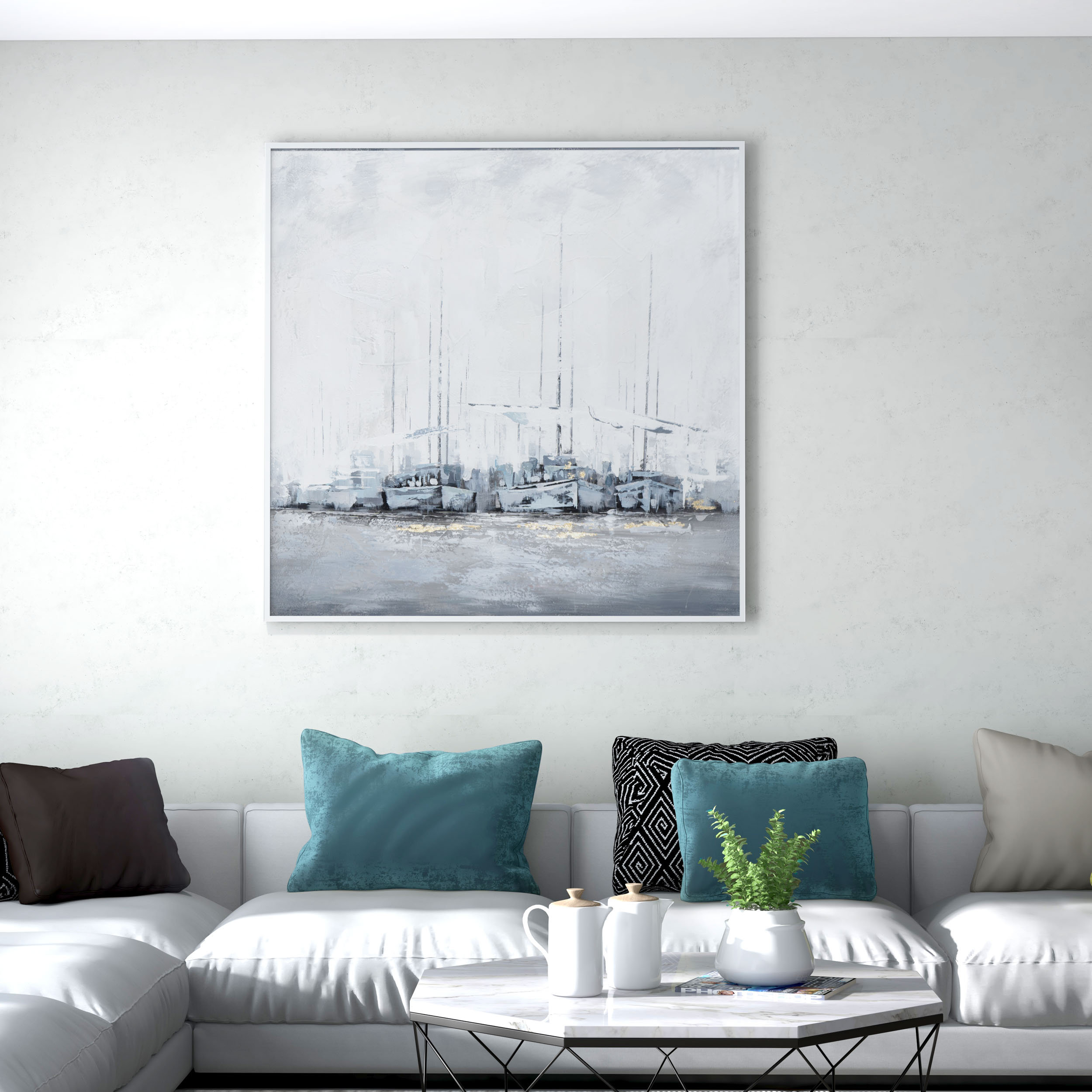 Gild Clipper Coterie - Hand Painted Framed Painting on Canvas - Wayfair ...