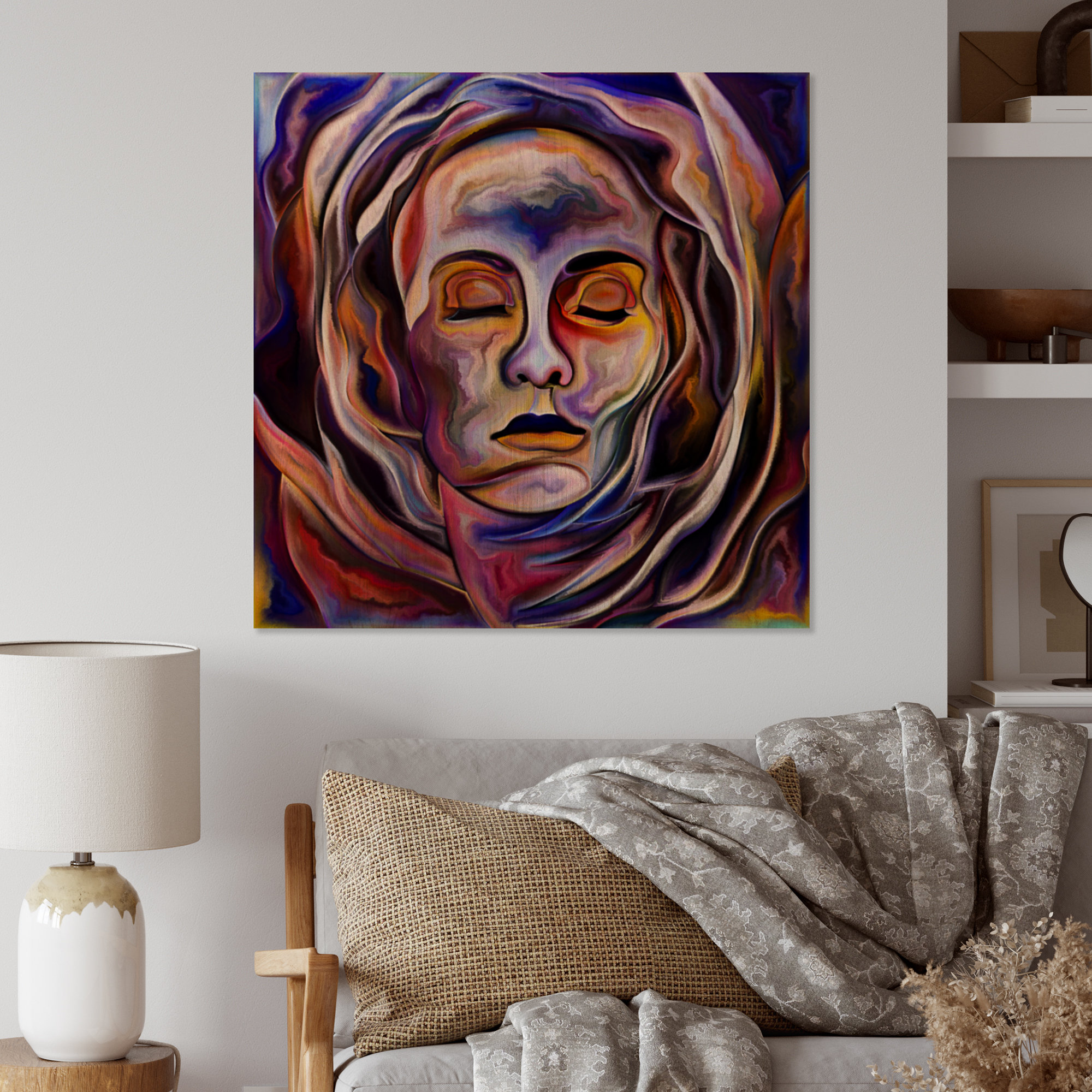 Red Barrel Studio® Flowering Face Portrait III - Modern Print on Wood ...