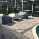 Mercury Row® Radley Stripe Ocean Blue Champagne Indoor Outdoor Area Rug ...