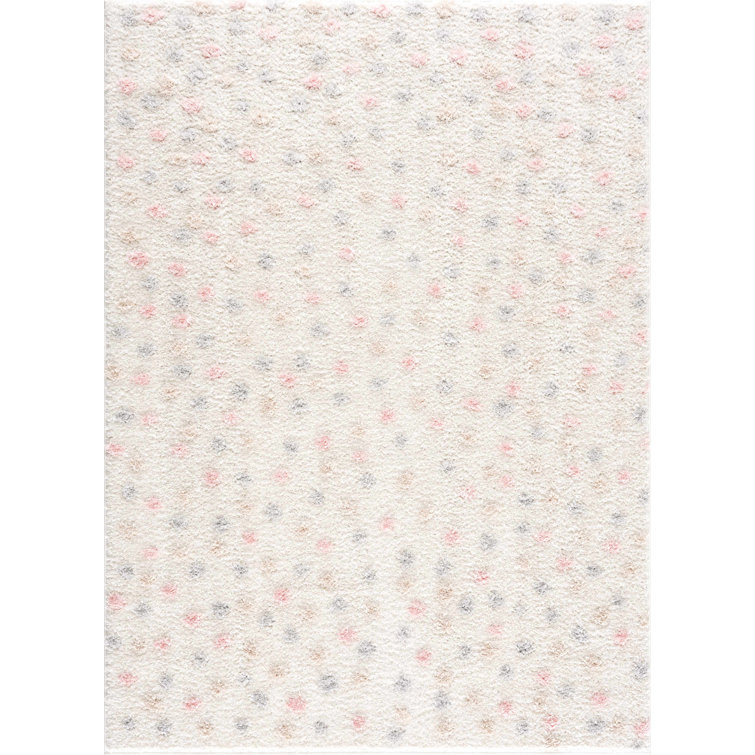 Ebern Designs Cansur Abstract Cream/Pink/Gray Area Rug & Reviews | Wayfair