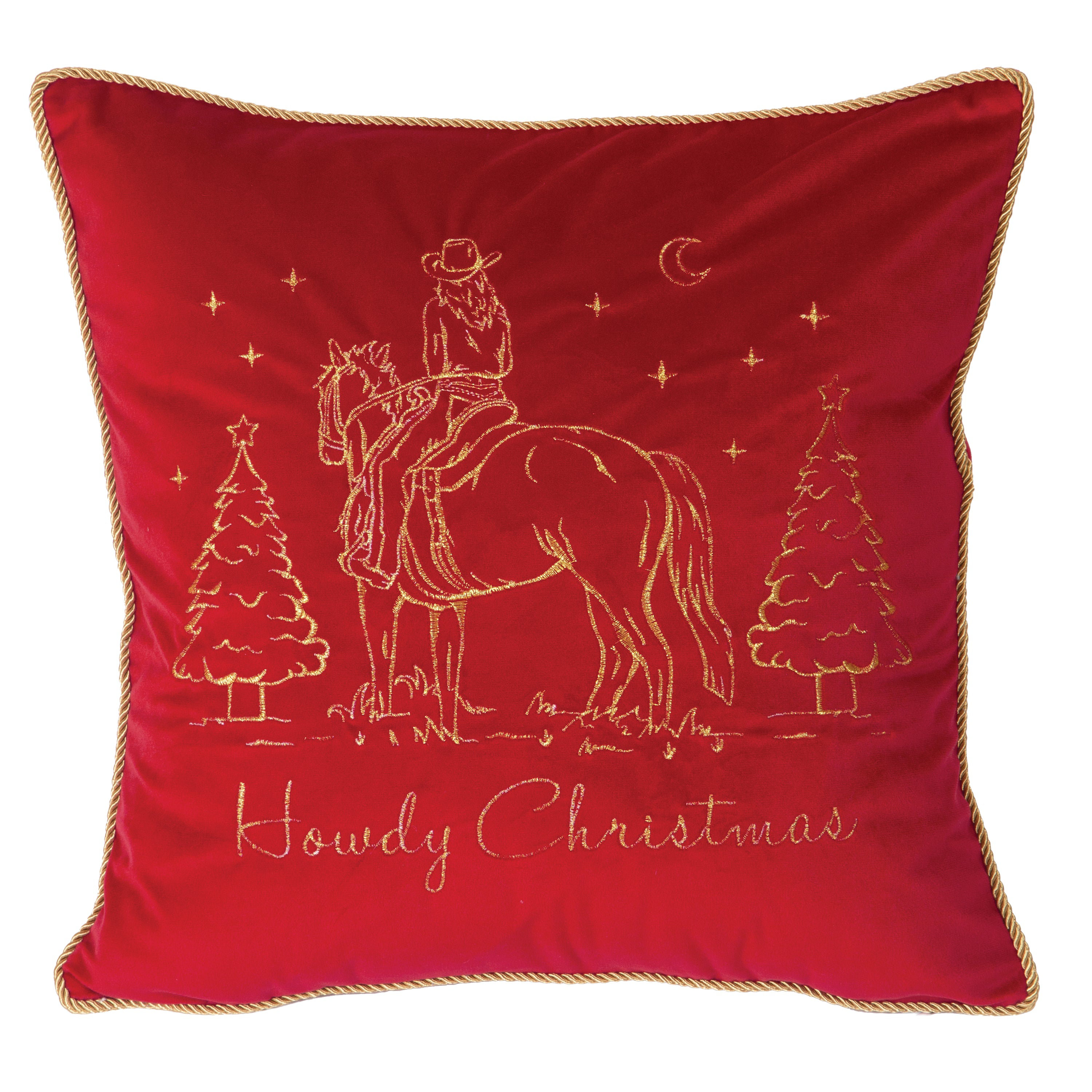 Carstens Inc. Wrangler Howdy Christmas Pillow 18x18 | Wayfair