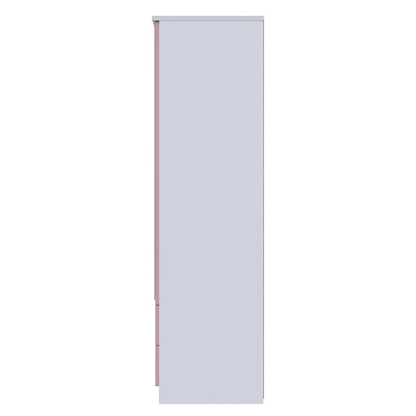 17 Stories Taetum 2 Door 2 Drawer Mirrored Robe in Kobe Pink & White ...