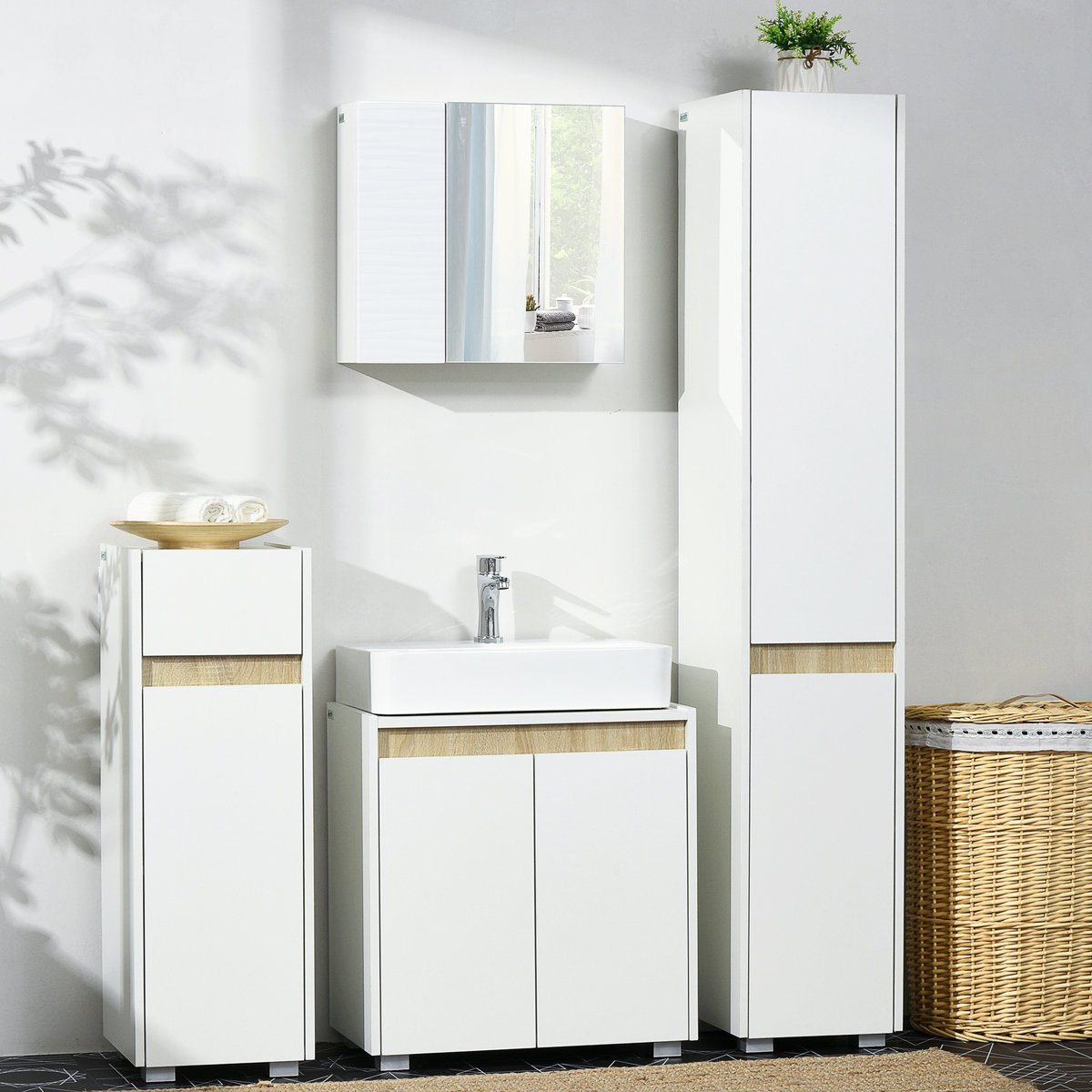 17 Stories Kateara 48Cm W x 45Cm H x 15Cm D Wall Mounted Bathroom ...