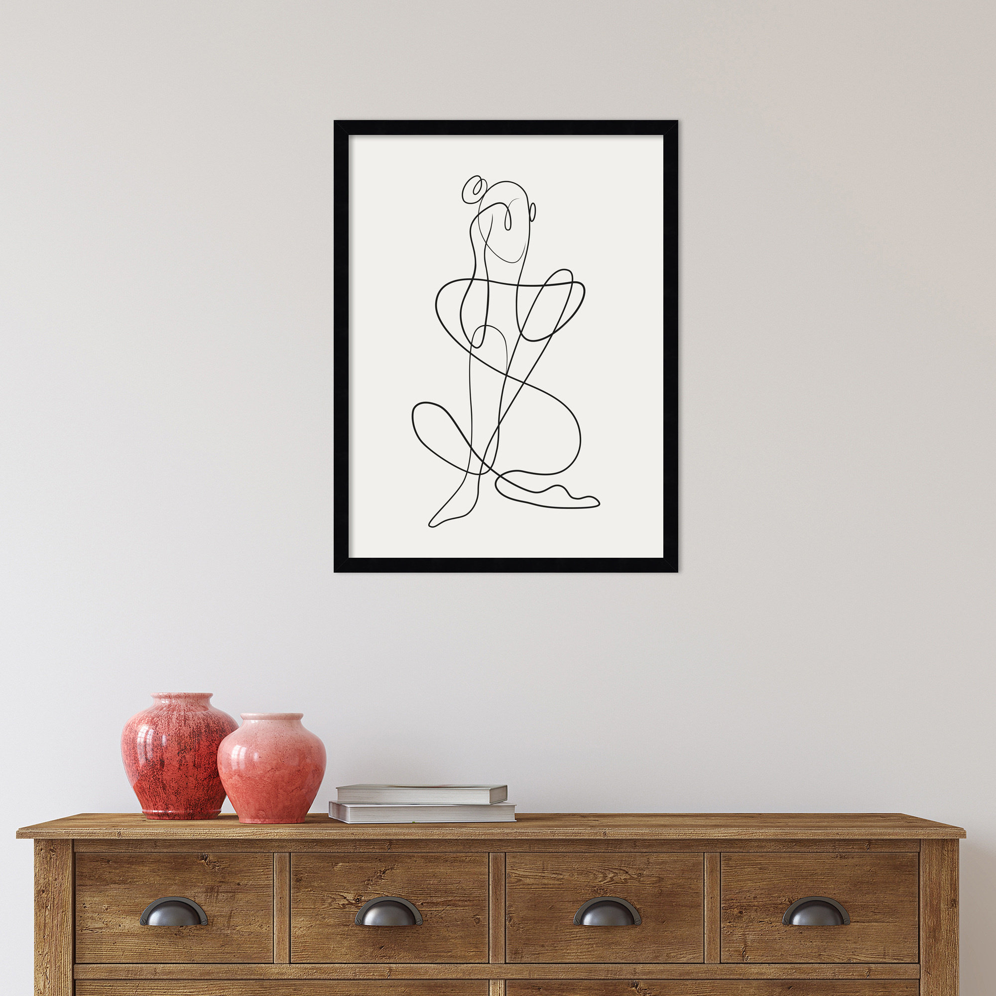 Wrought Studio™ Thinking Of You Line Art by Rachel Lee - Picture Frame ...