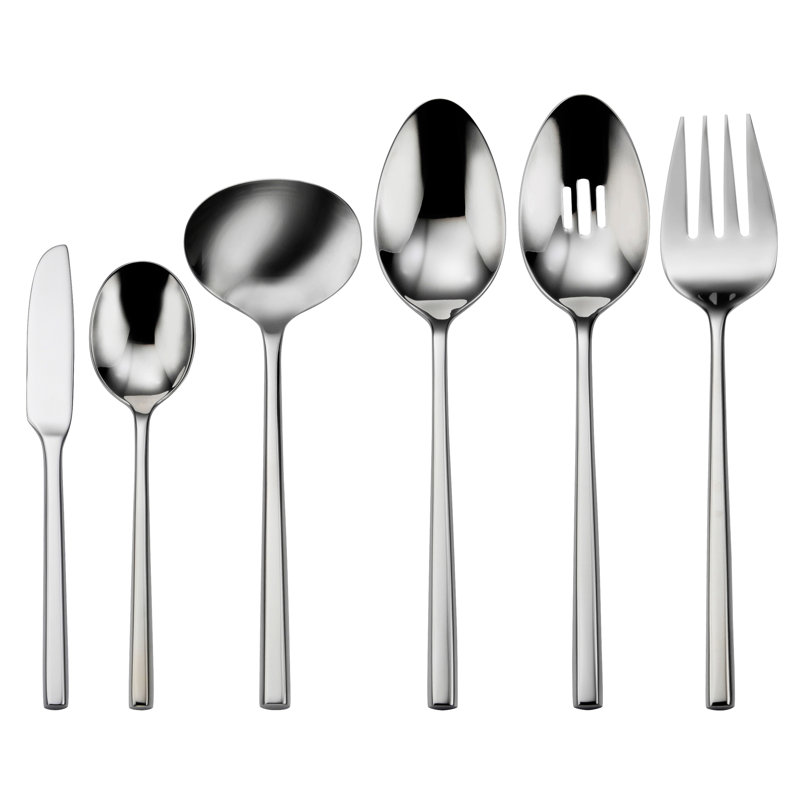 Oneida Diameter 6 Piece Flatware Serving Set, 18/10 Stainless Steel ...
