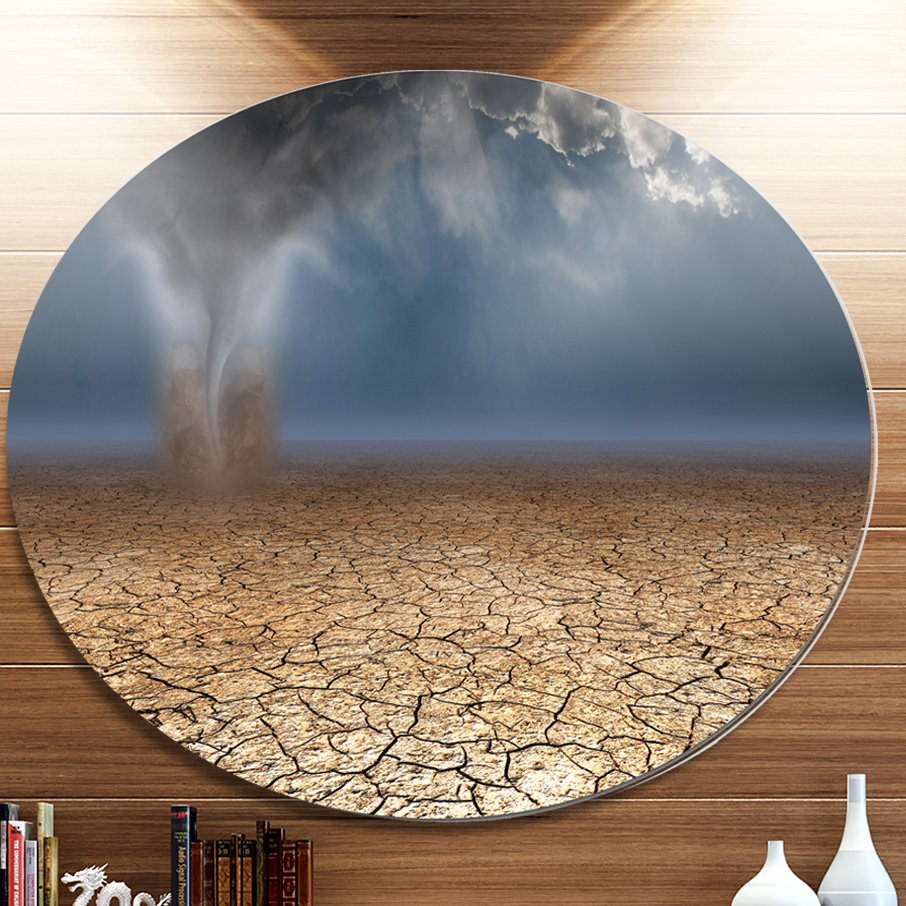 Design Art 'Dust Devil in the Desert' Photographic Print on Metal | Wayfair