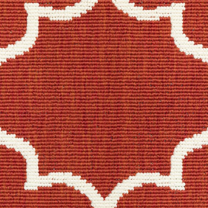 Lark Manor Russo Geometric Brick Red/Ivory Indoor/Outdoor Area Rug ...