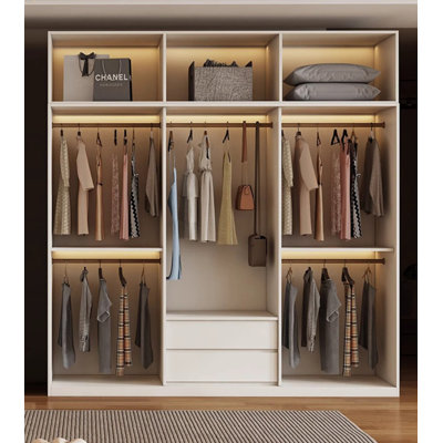 marlao Classic Solid Color Simple Push And Pull Wardrobe | Wayfair