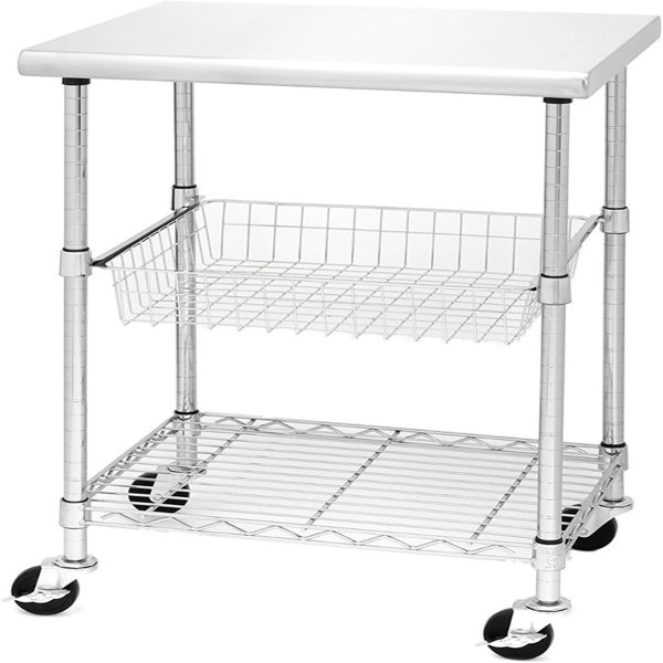 Hokku Designs Mazelyn 24.02'' W Metal Shelving Unit with Wheels | Wayfair