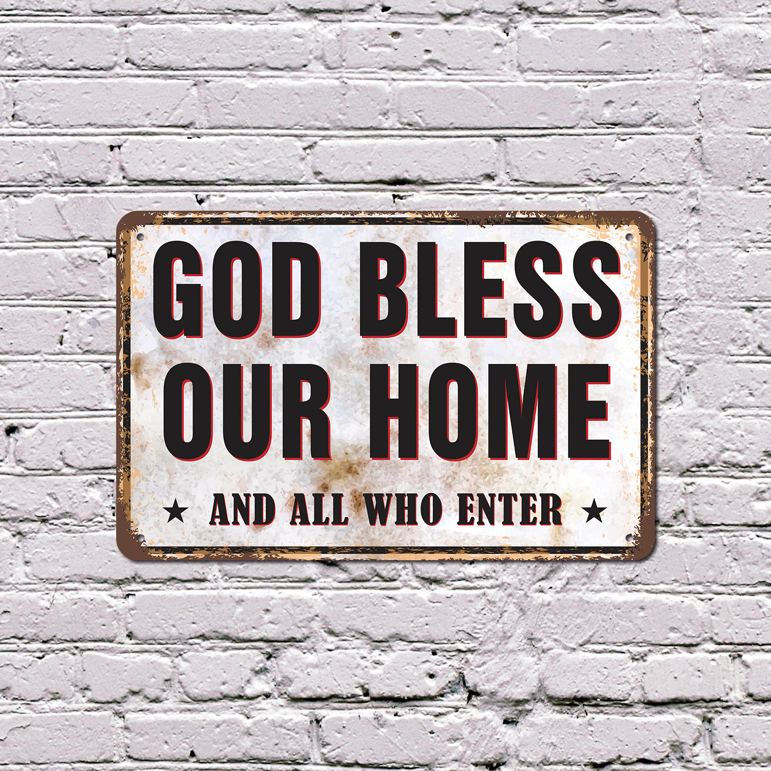 SignMission God Bless Our Home Street 10 Inch x 14 Inch Plastic Sign ...
