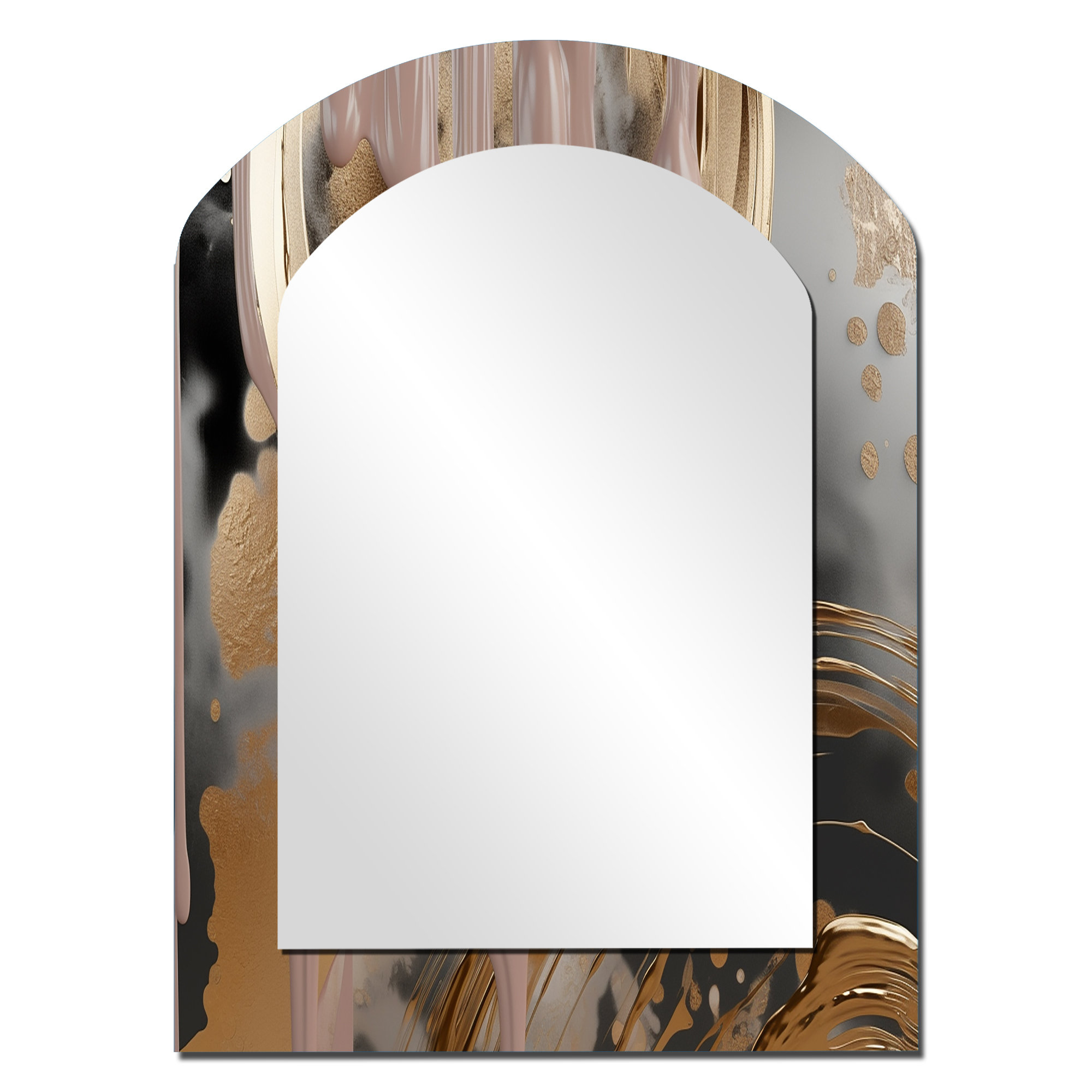 Mercer41 Abstract Golden and pink infinity circles II - Liquid Ink Arch ...