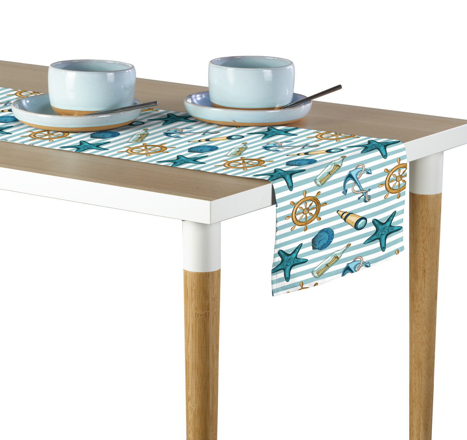 East Urban Home Battige At Sea Stripe Table Runner | Wayfair