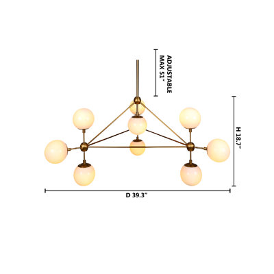 Brayden Studio® Lemay 10-Light Sputnik Modern Linear Chandelier ...