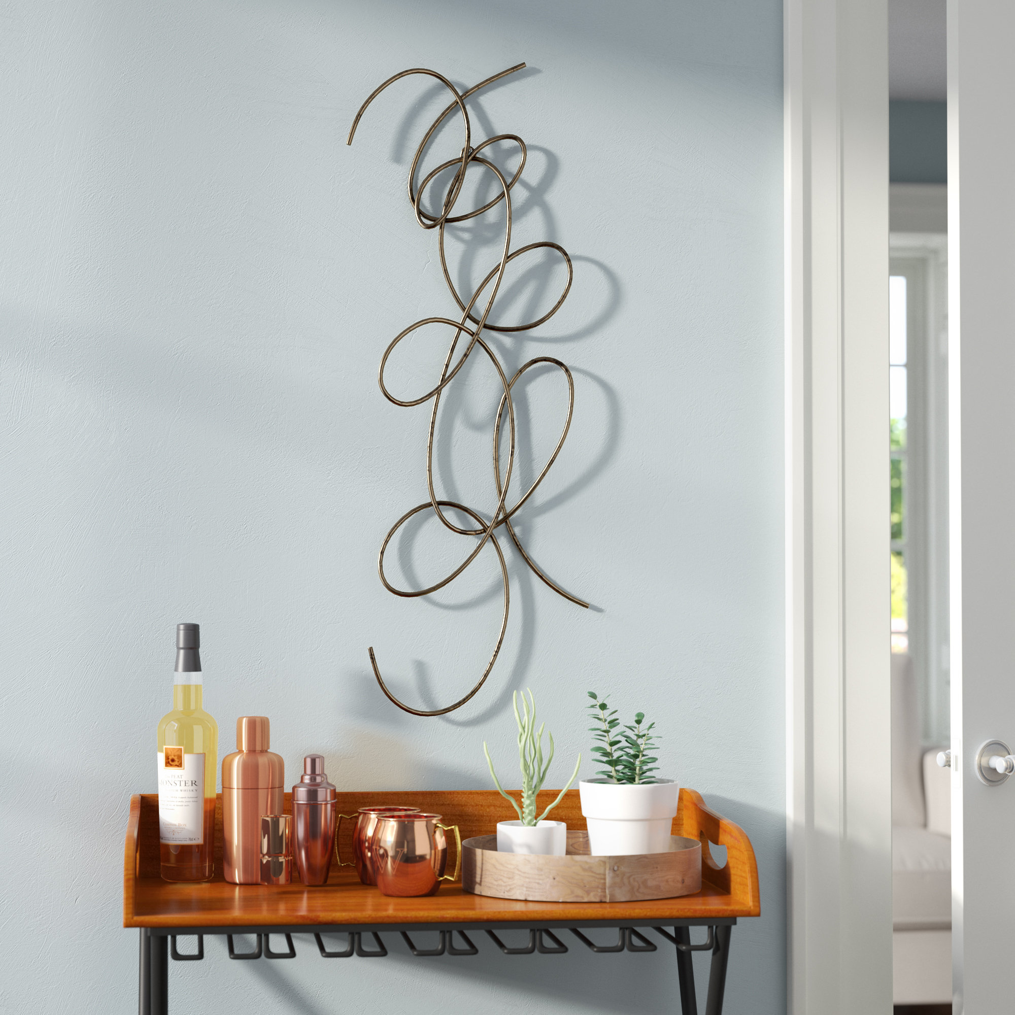 Wade Logan® Beyan Handmade Modern Abstract Wall Decor on Metal ...