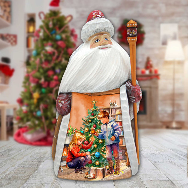 G Debrekht Cherished Moments Santa Wood Carved Figurine By G. Debrekht ...