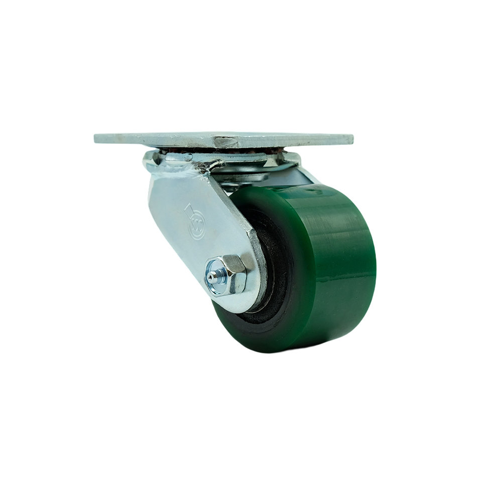 Service Caster 3.25 Inch Green Poly on Cast Iron Wheel Swivel Caster ...