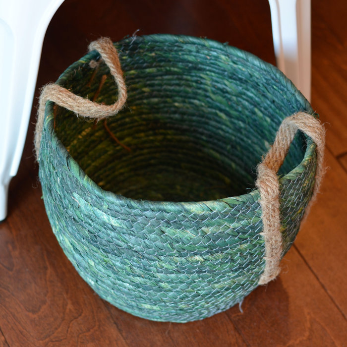 Bayou Breeze 3 Piece Green Wicker Basket Set & Reviews | Wayfair