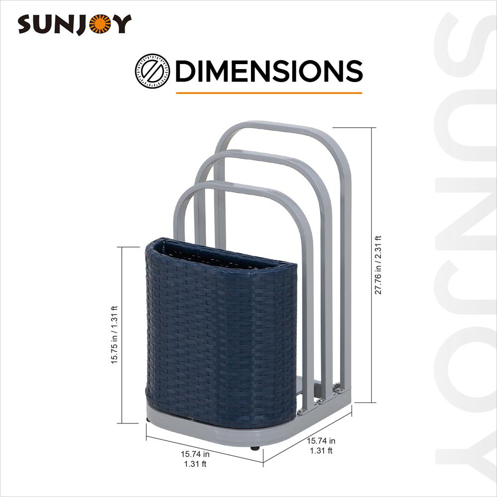Sunjoy Rust-proof Aluminum Pool Float Storage Rack, 16 Inch Outdoor ...