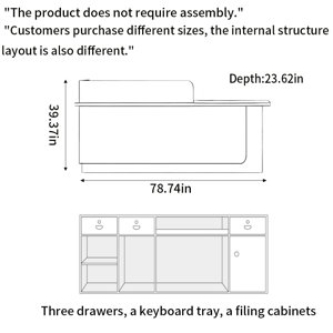 Artistic Soul XKX Premium Furniture Rectangular Modern Front Desk ...
