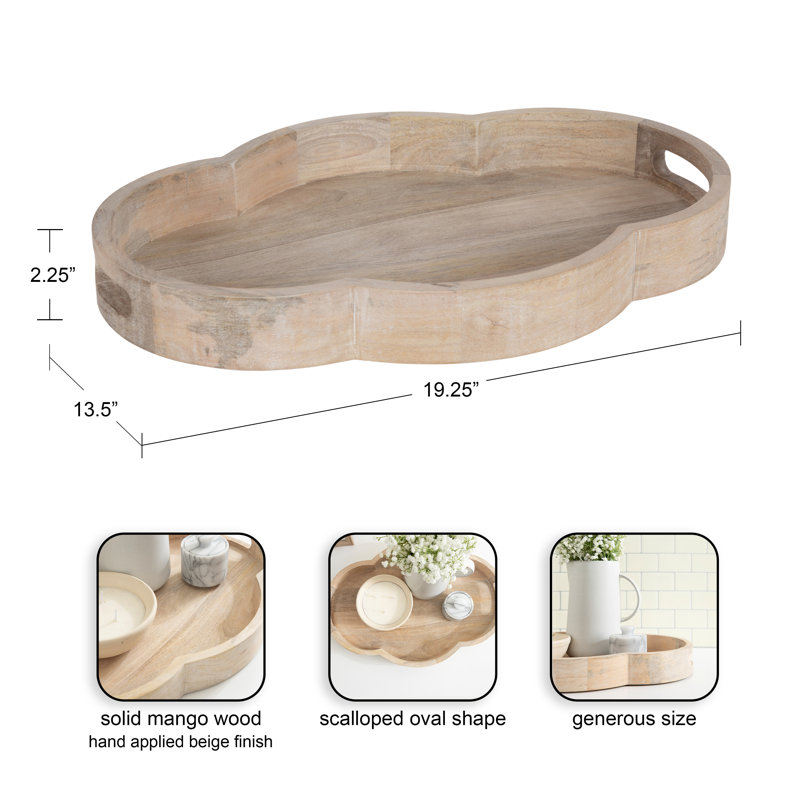 Millwood Pines Rustic Wooden Rectangle Serving Tray | Wayfair