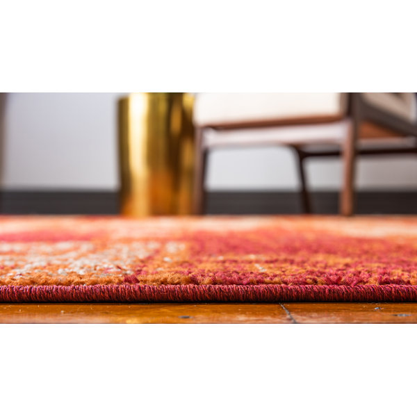 Williston Forge Veyo Machine Woven Performance Terracotta Rug & Reviews ...