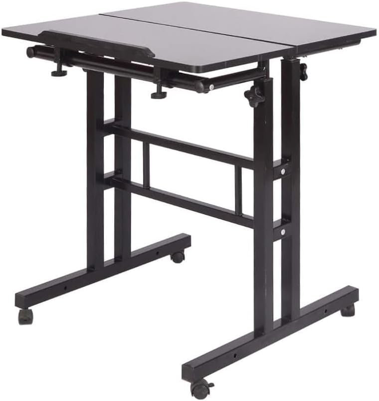 Yuan Home 23.6" Small Standing Desk with Wheels, Mobile Stand Up Desk ...