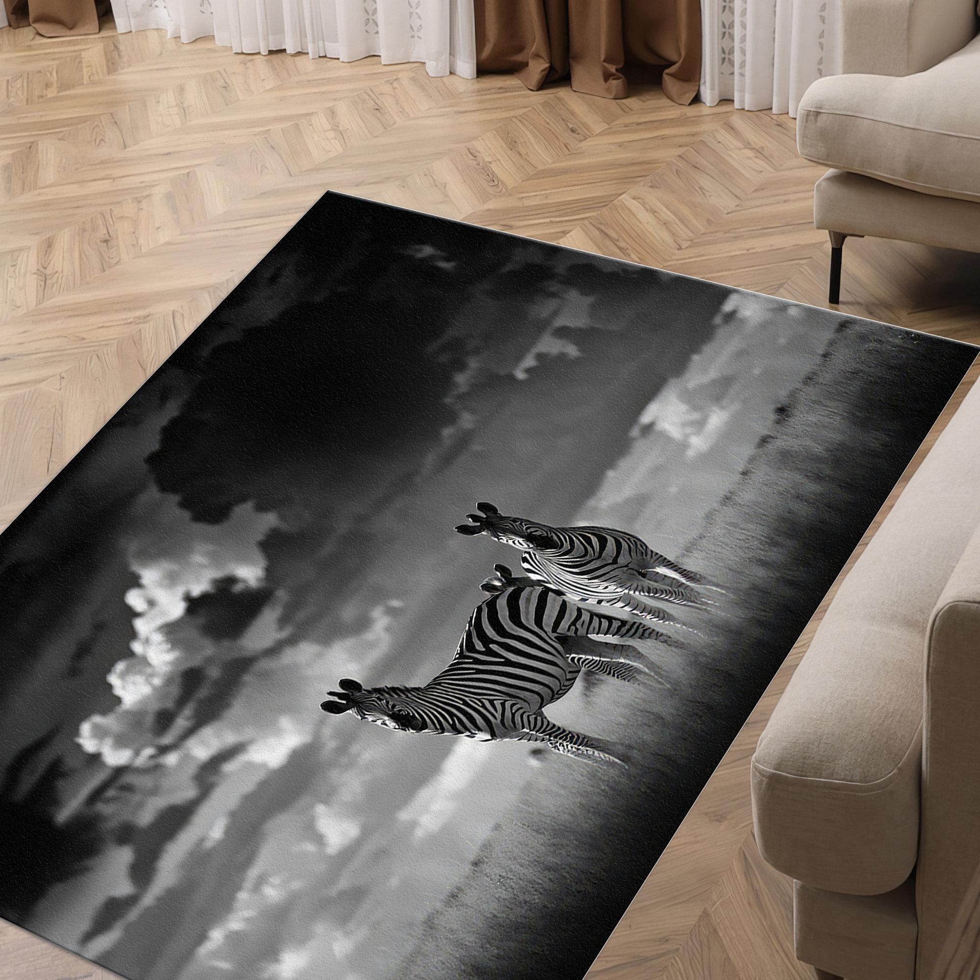 kayra export Non-Woven Soft Print Rug Featuring an Enchanting Floral ...