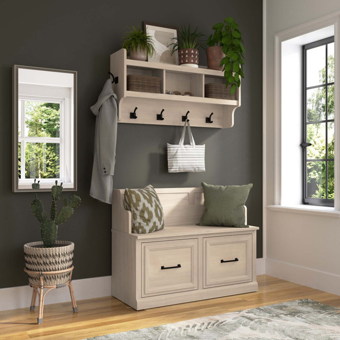Laurel Foundry Modern Farmhouse Kierra Hall Tree with Shoe Storage ...