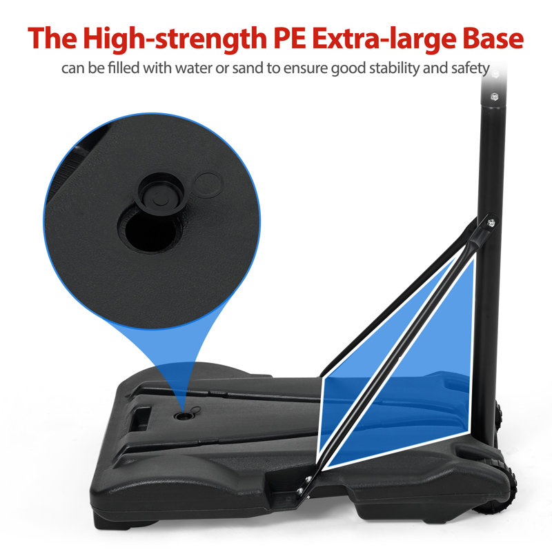 gaomon Adjustable Height 28'' W Plastic Portable Full-Size Basketball ...