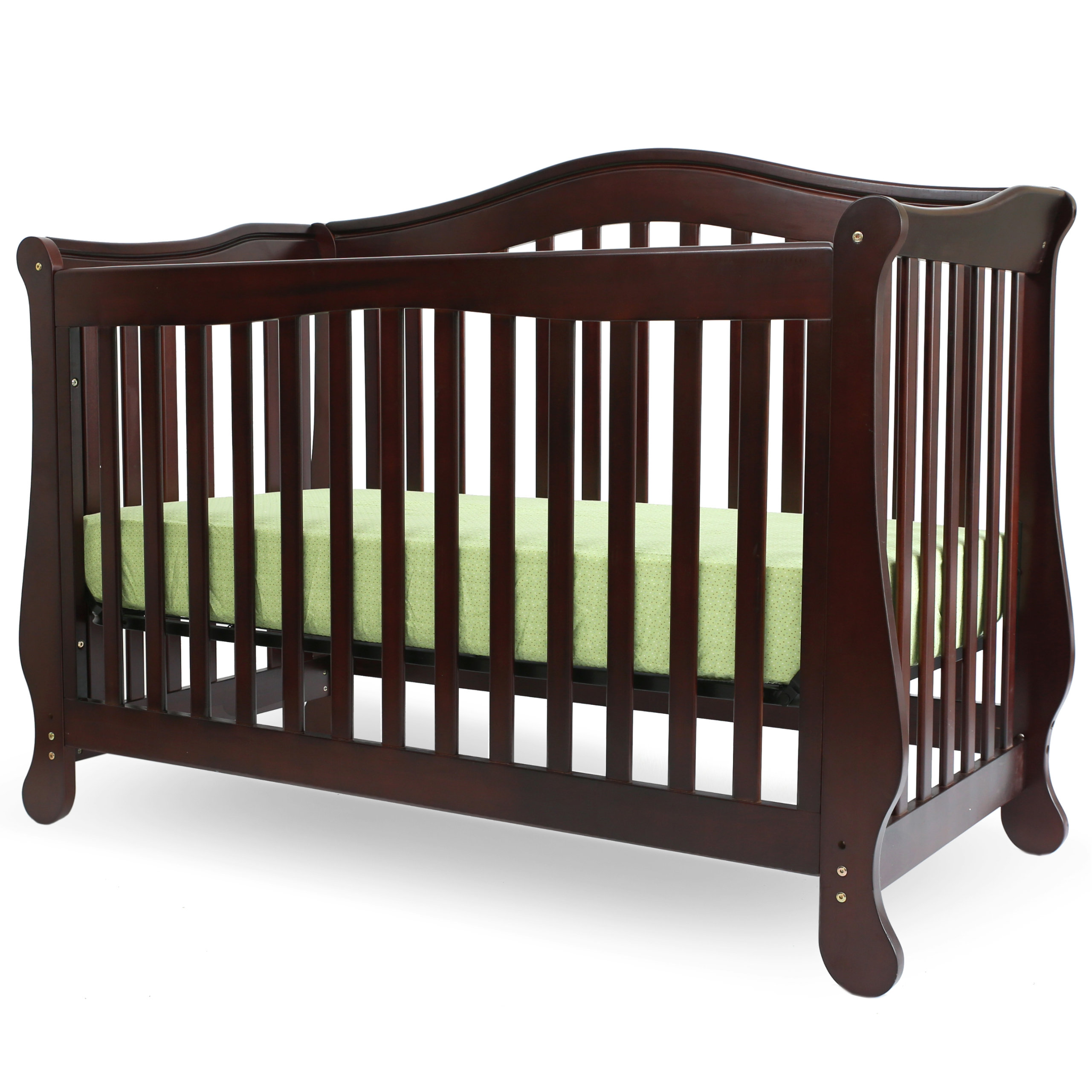 Harriet Bee The Brentwood 4 In 1 Convertible Wood Crib, Cherry | Wayfair