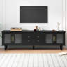 Canora Grey Retro-Inspired TV Stand With Fluted Glass Doors, Spacious ...
