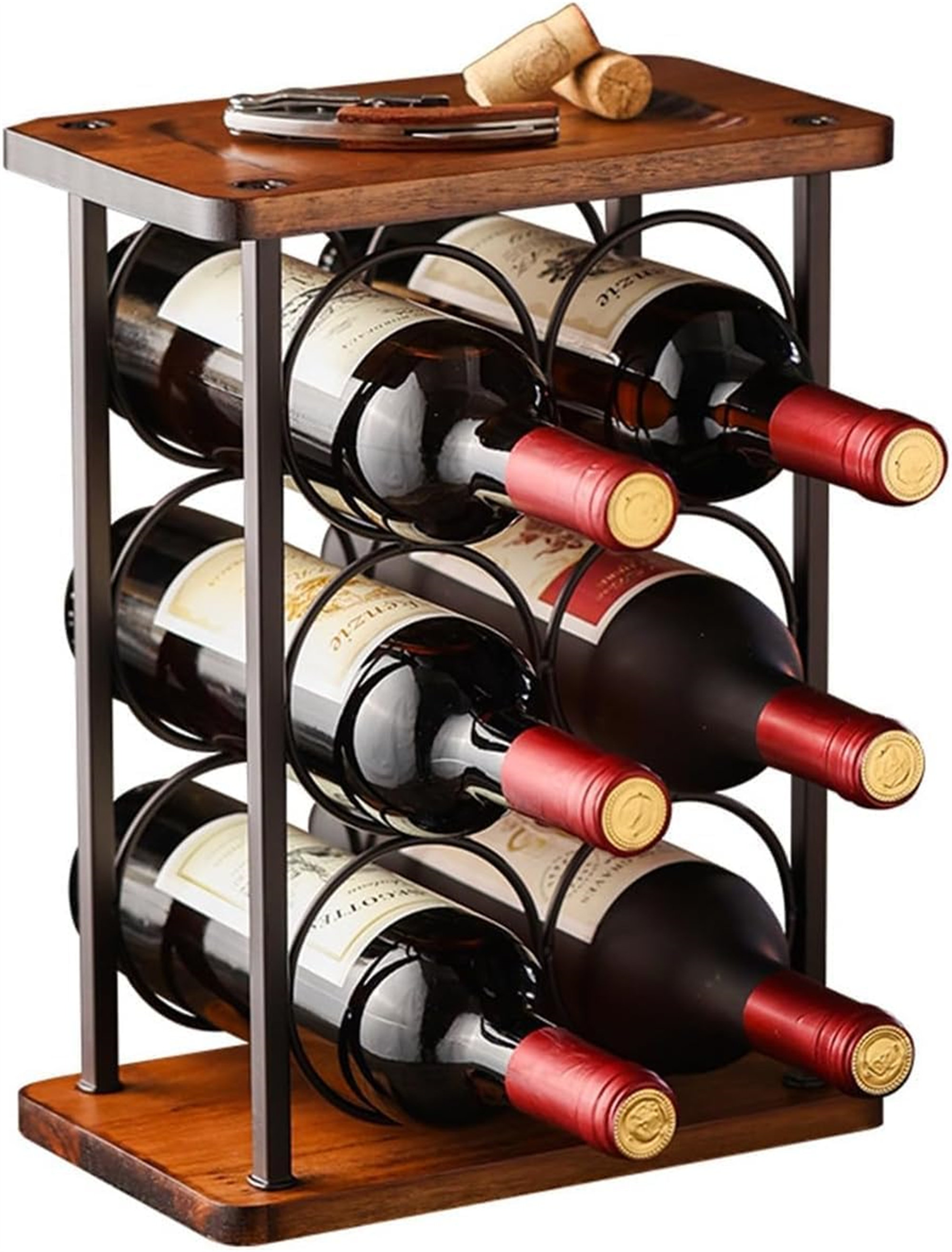17 Stories Miren 6 Bottle Tabletop Wine Bottle Rack Brown | Wayfair