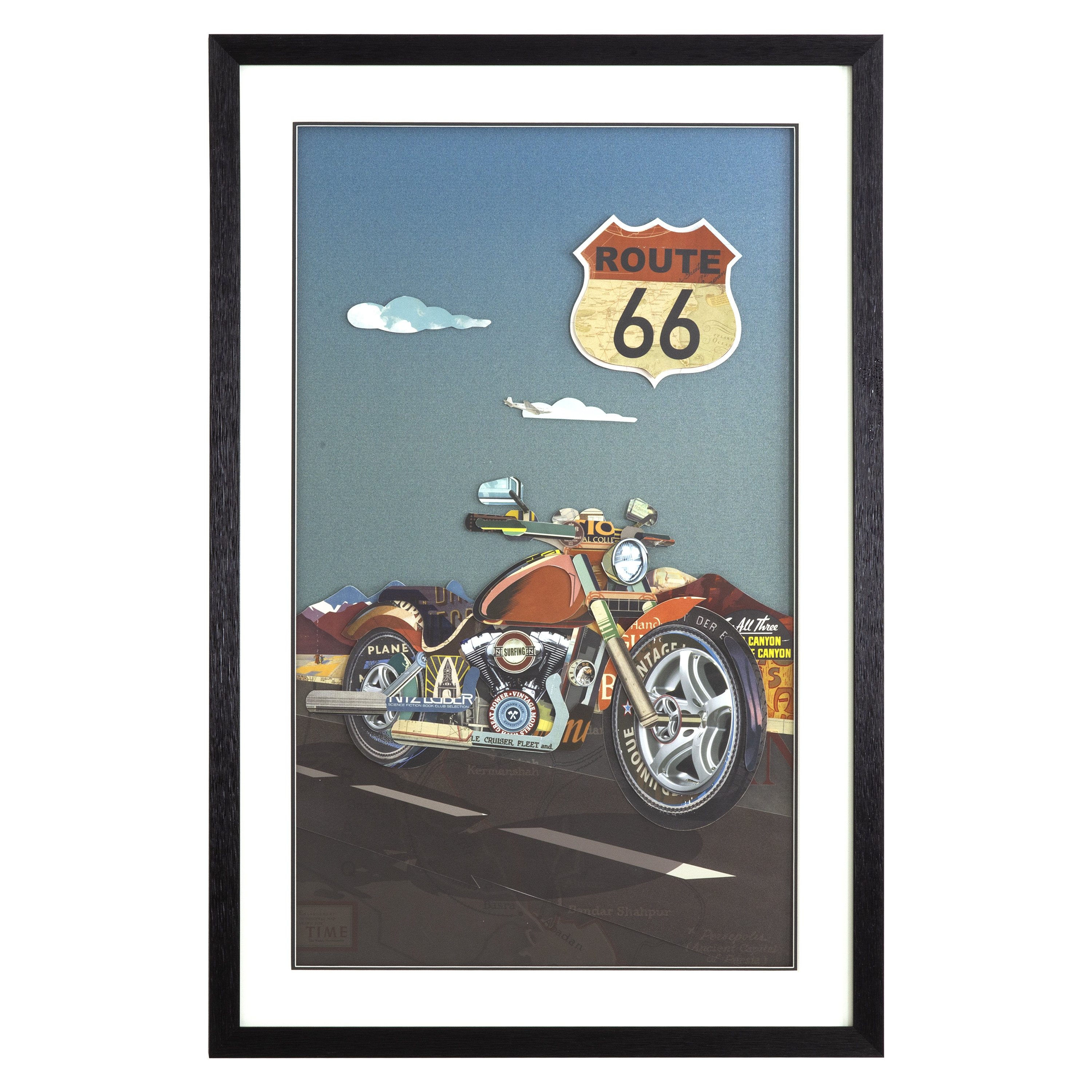Williston Forge Motorcycle On Route 66 - Picture Frame Graphic Art ...