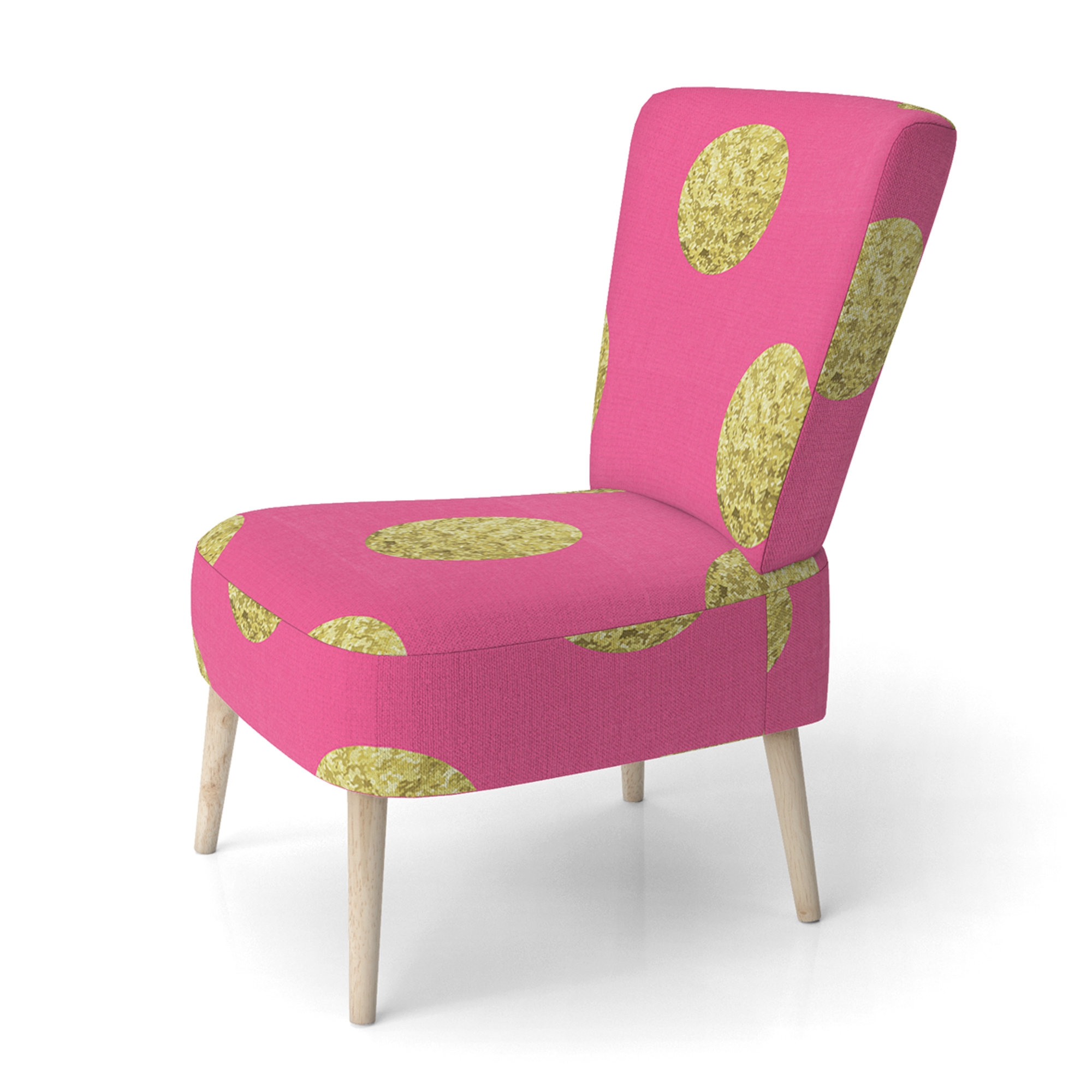 Orren Ellis Gold Circle Pattern - Upholstered Patterned Accent Side ...