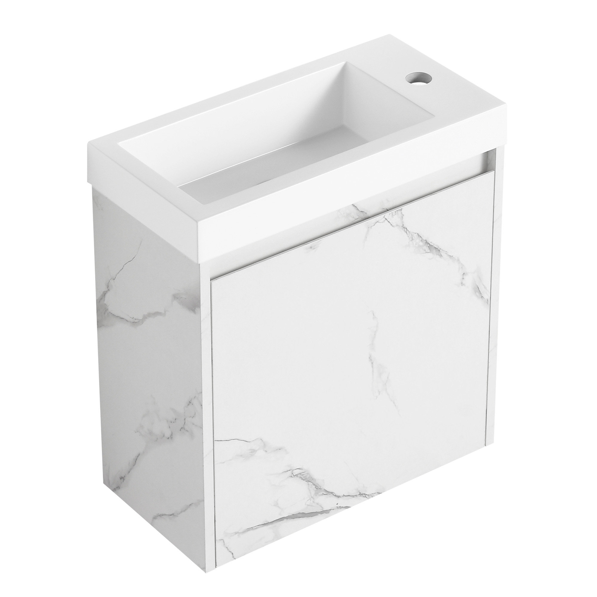 Ebern Designs 20" Floating Wall-Mounted Bathroom Vanity With Ceramic ...