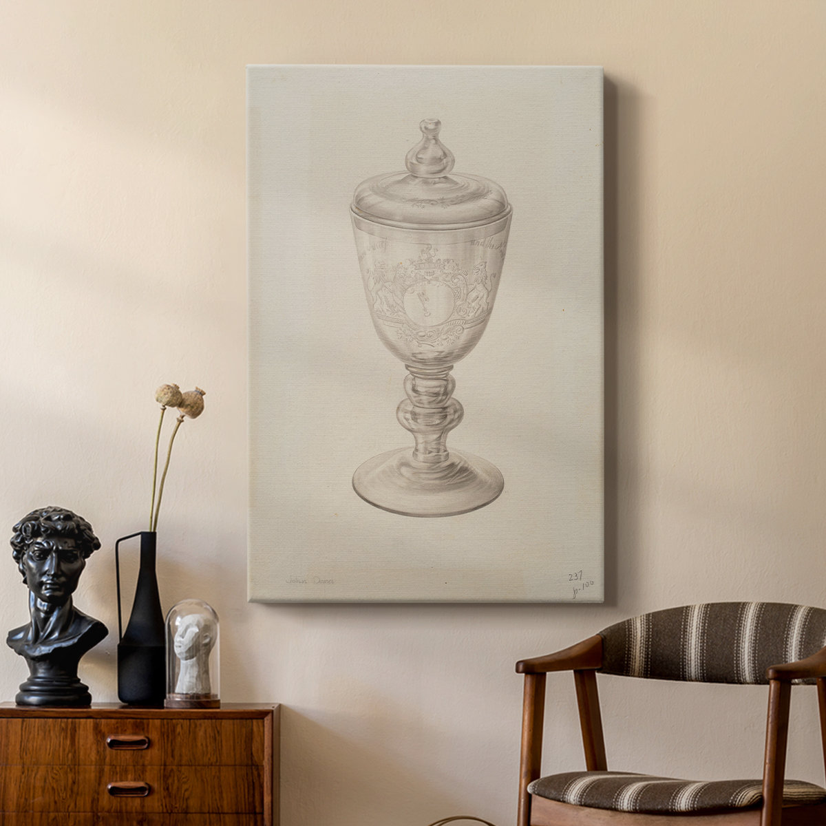 Alcott Hill® Vintage Sketch XXVIII -Custom Wrapped Gallery Cavas | Wayfair