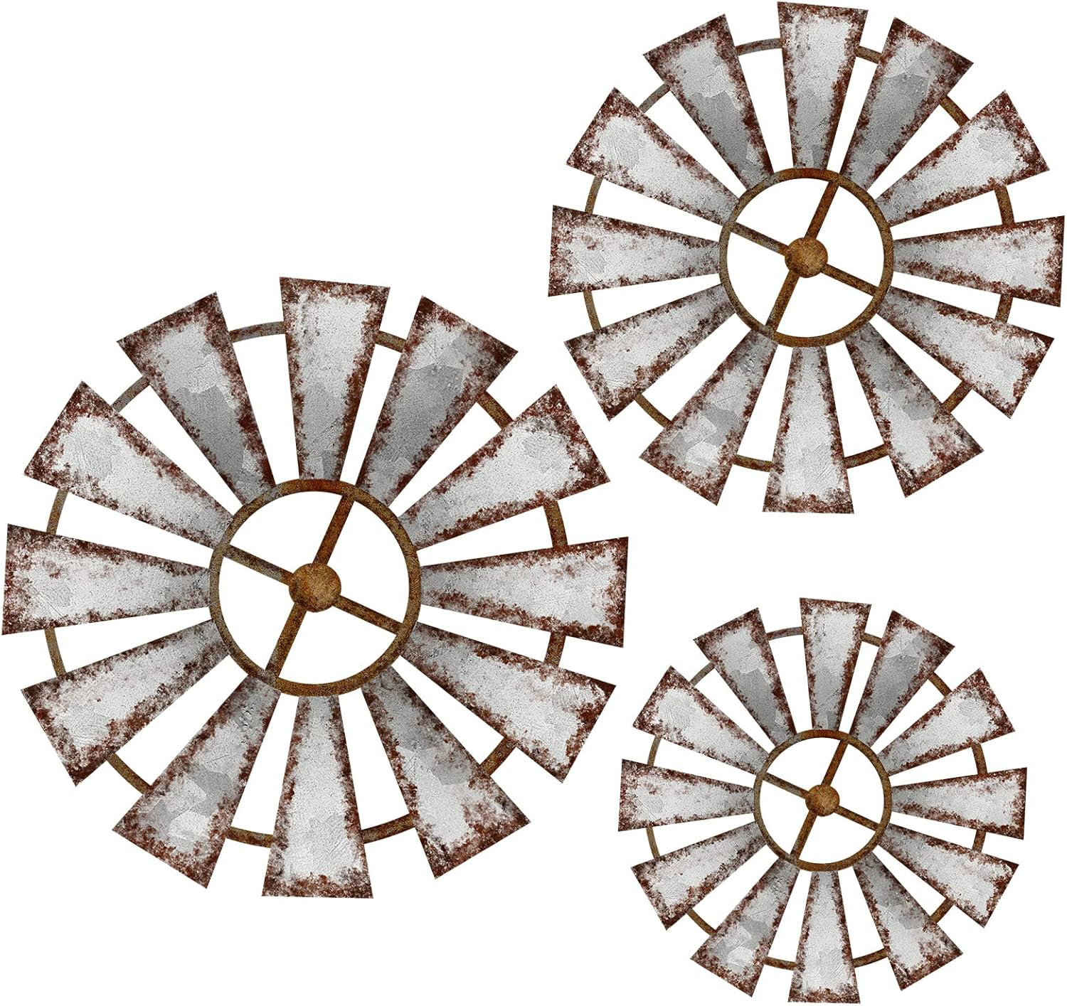 One Allium Way® 3 Pcs Wood Windmill Wall Decor Farmhouse Hanging ...