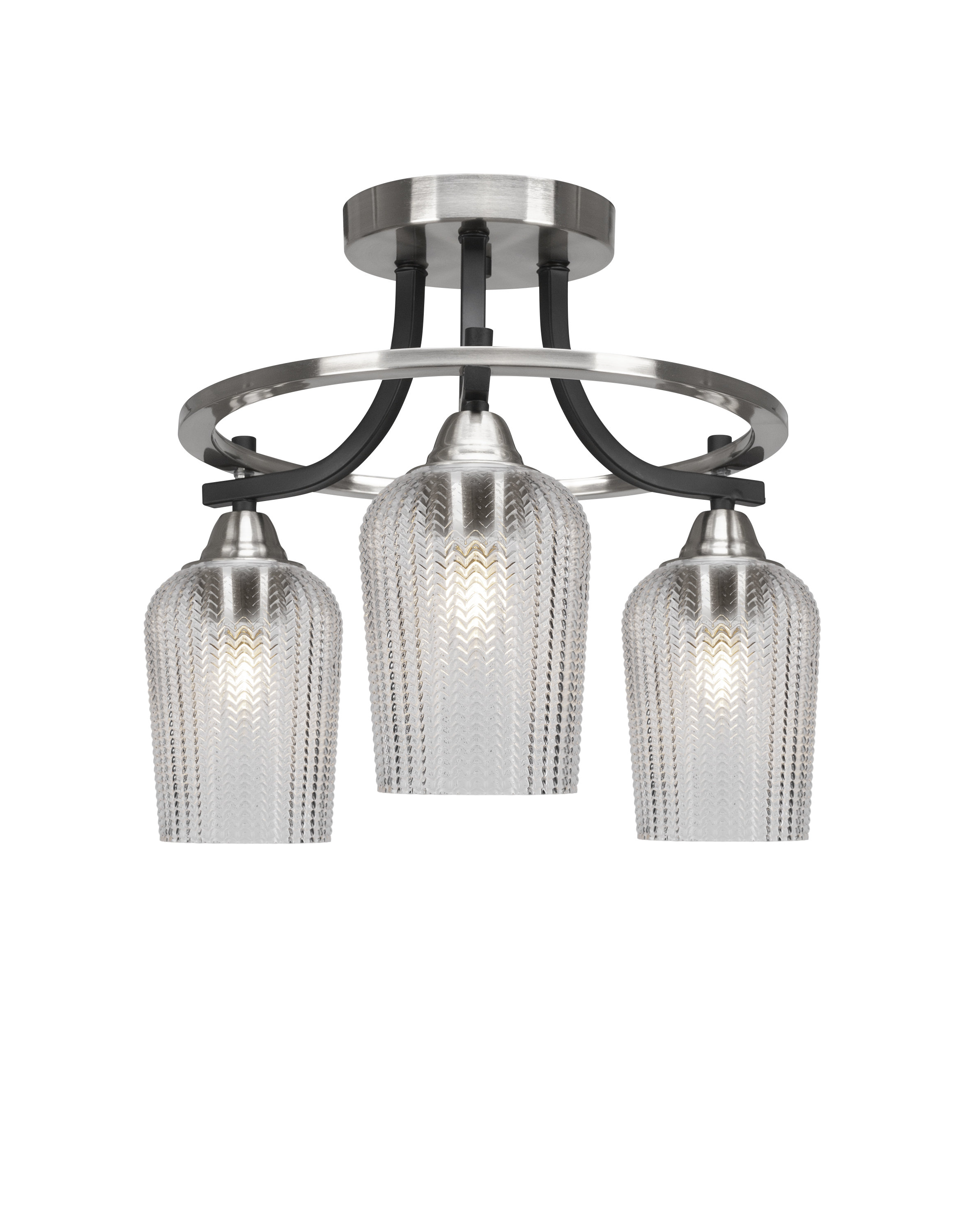 Orren Ellis Yotham Paramount 3 Light Semi-Flush Shown In Matte Black ...