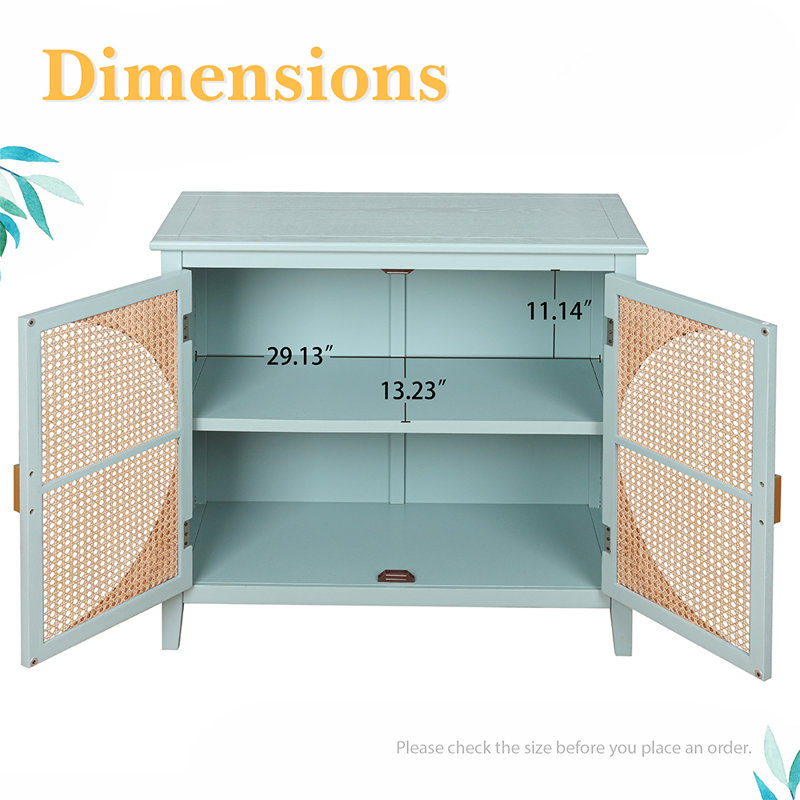 Bay Isle Home Aizaiah 31.5"W Rattan Buffet Cabinet Sideboards Storage ...