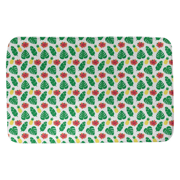 Latitude Run® Avicia Tropical Rectangle Non-Slip Floral Bath Rug | Wayfair