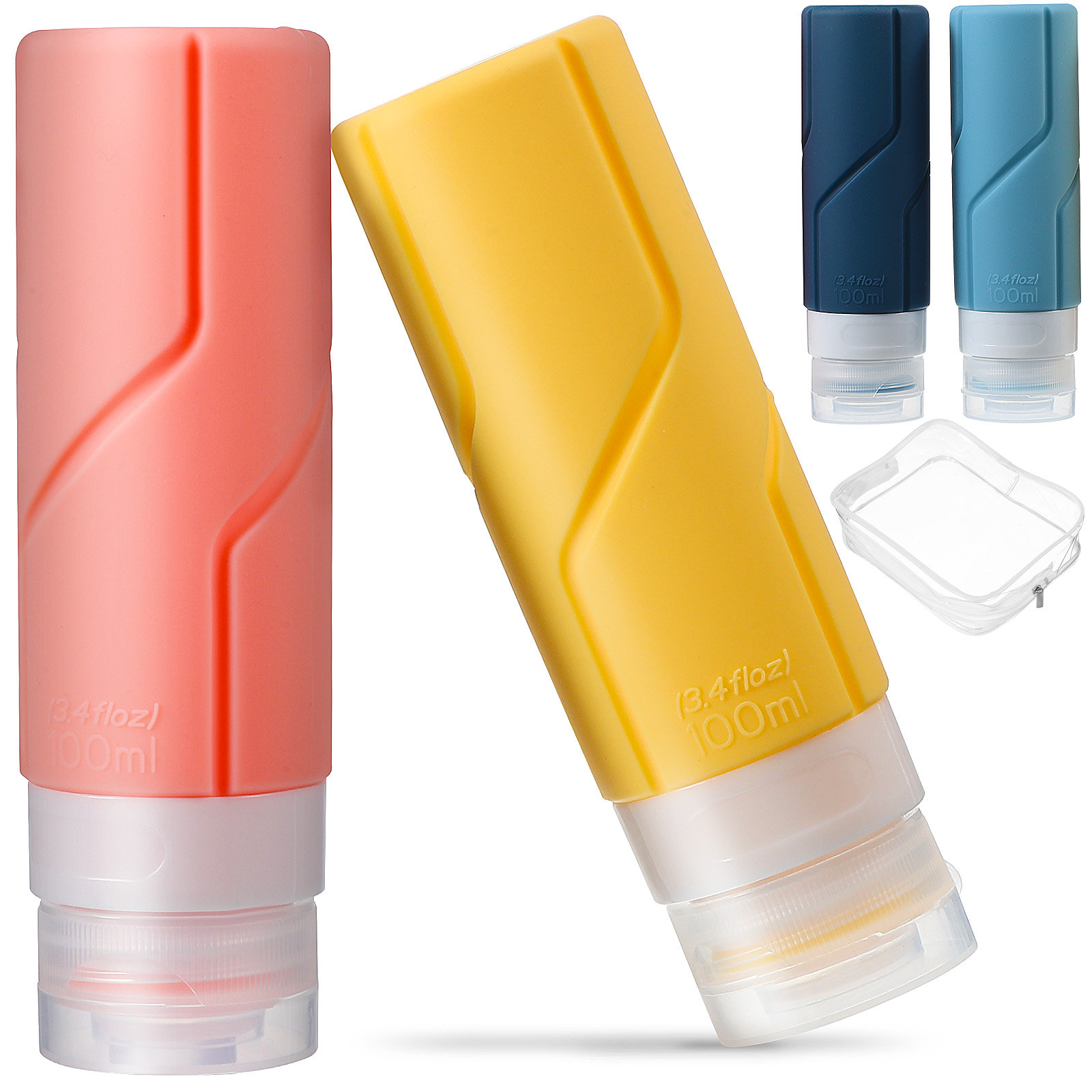 Ebern Designs 4Pcs Travel Bottles Silicone Toiletries Container ...