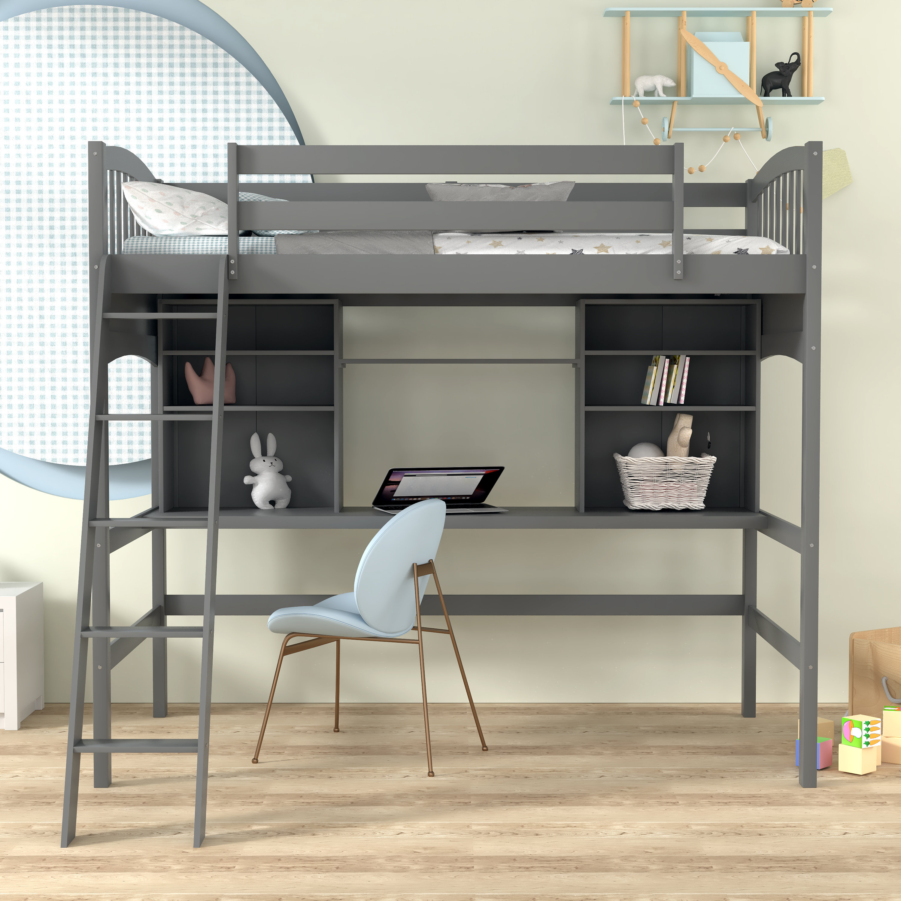 Viv + Rae™ Christiano Twin Loft Bed with Built-in-Desk | Wayfair
