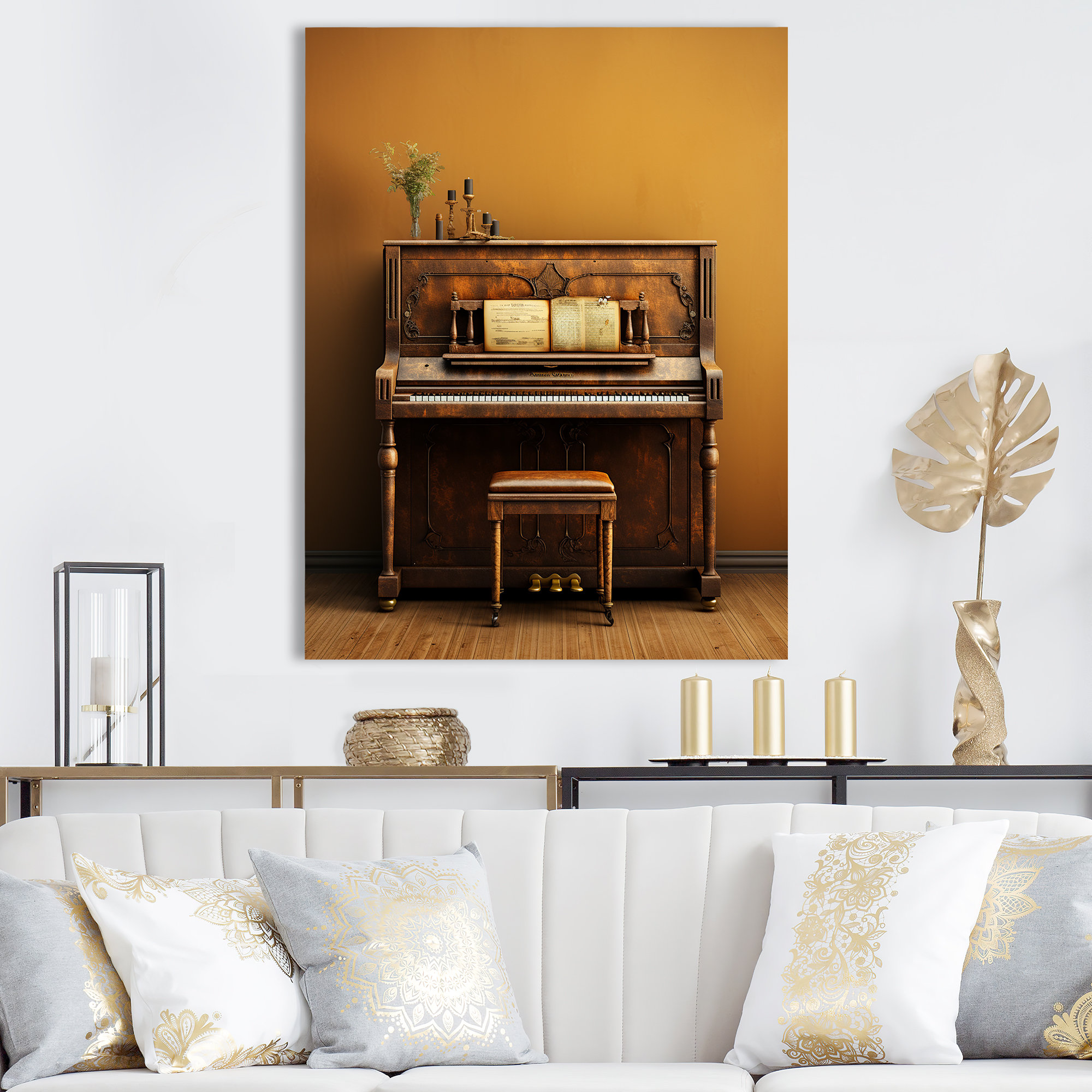 Winston Porter Vintage Piano Rustic Melodies III - Piano Canvas Prints ...