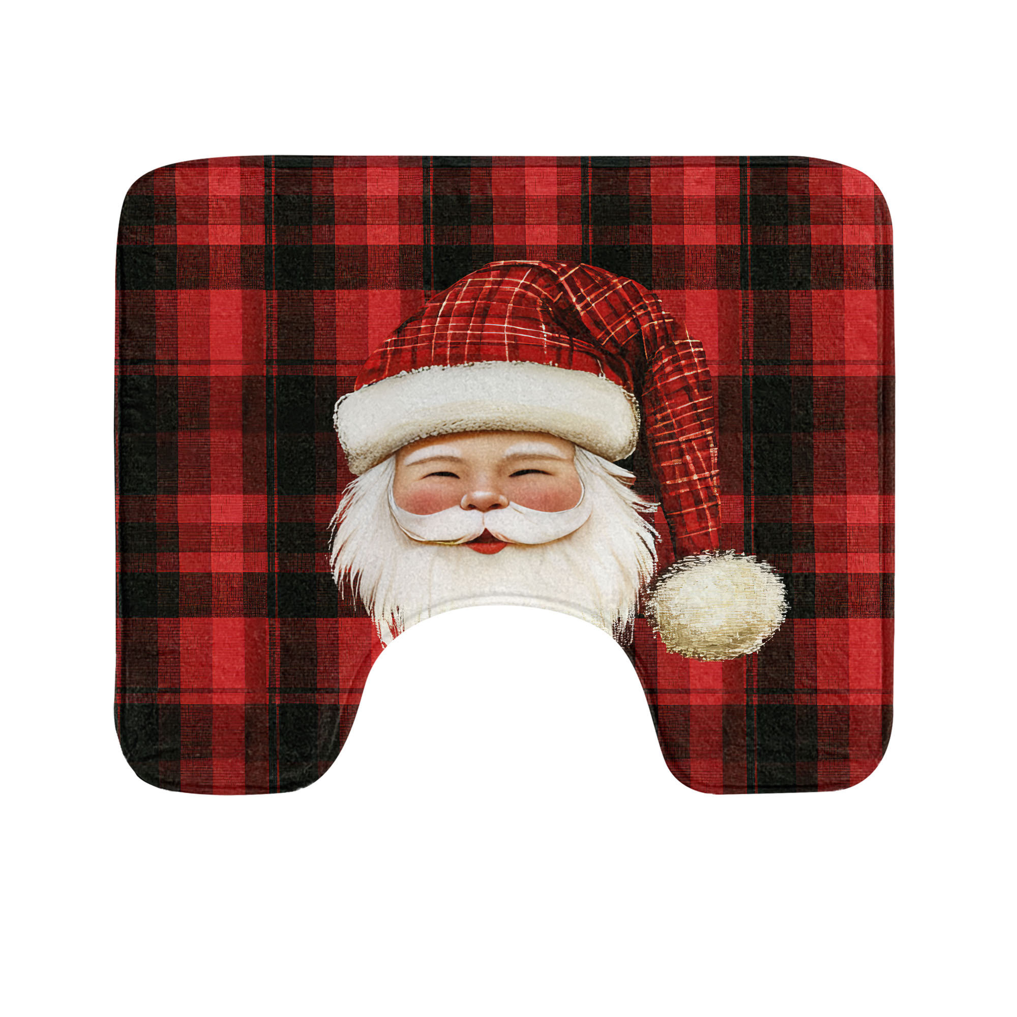 Highland Dunes Christmas Toilet Mat U-Shape Bathroom Rug 20" Raspberry ...