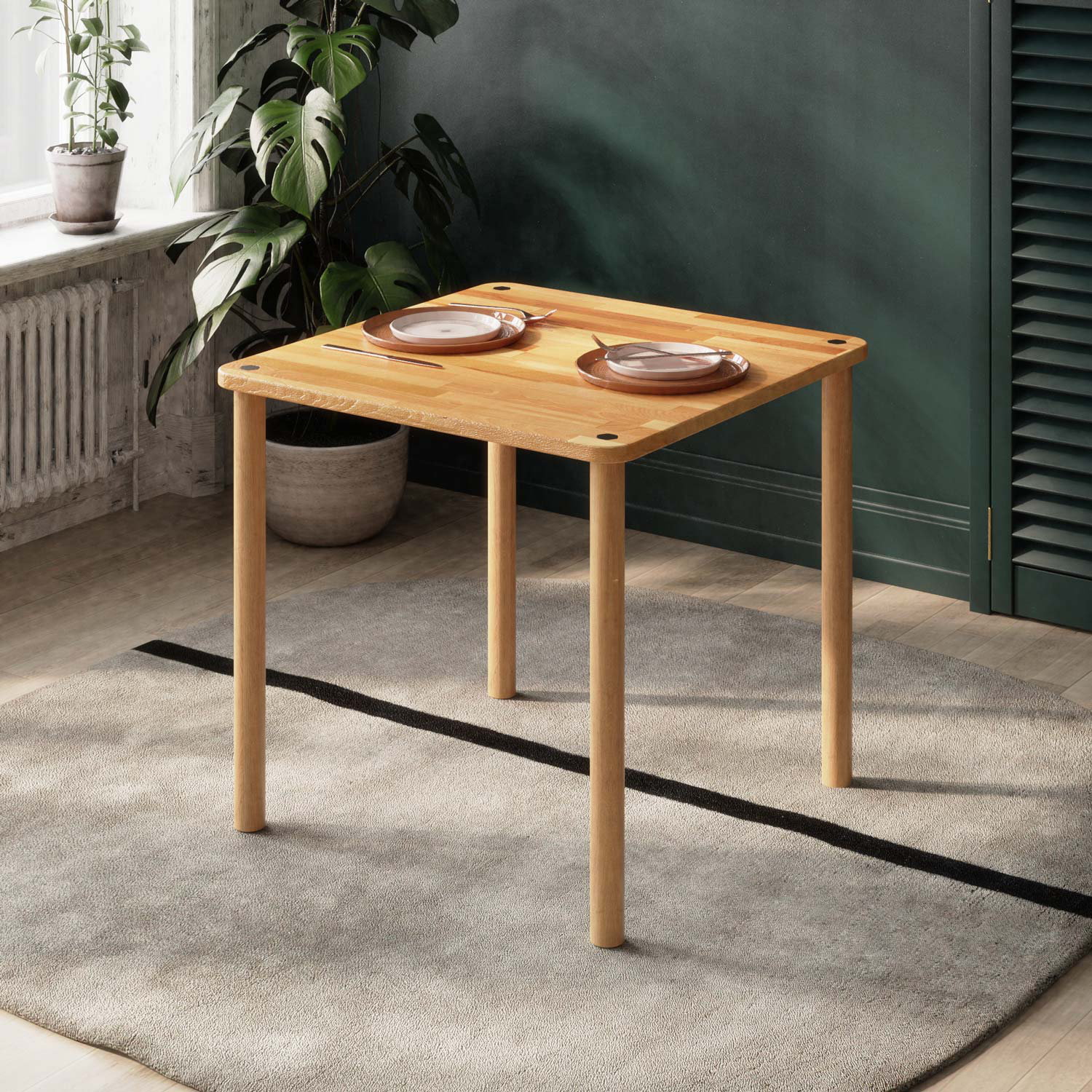 Demontha Solid Wood Square Kitchen Table – Perfect for Small Spaces ...