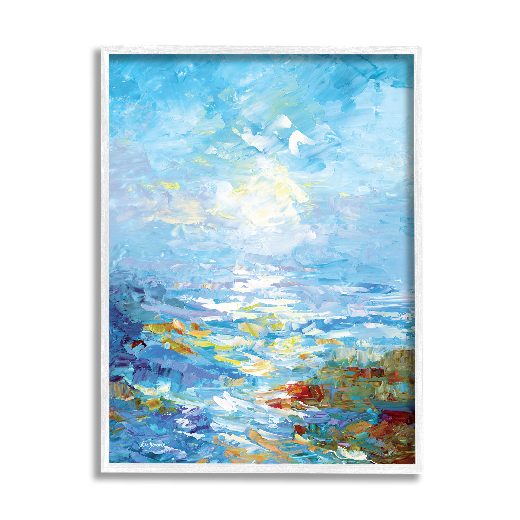 Stupell Industries Abstract Ocean Bliss Blue by Leon Devenice | Wayfair