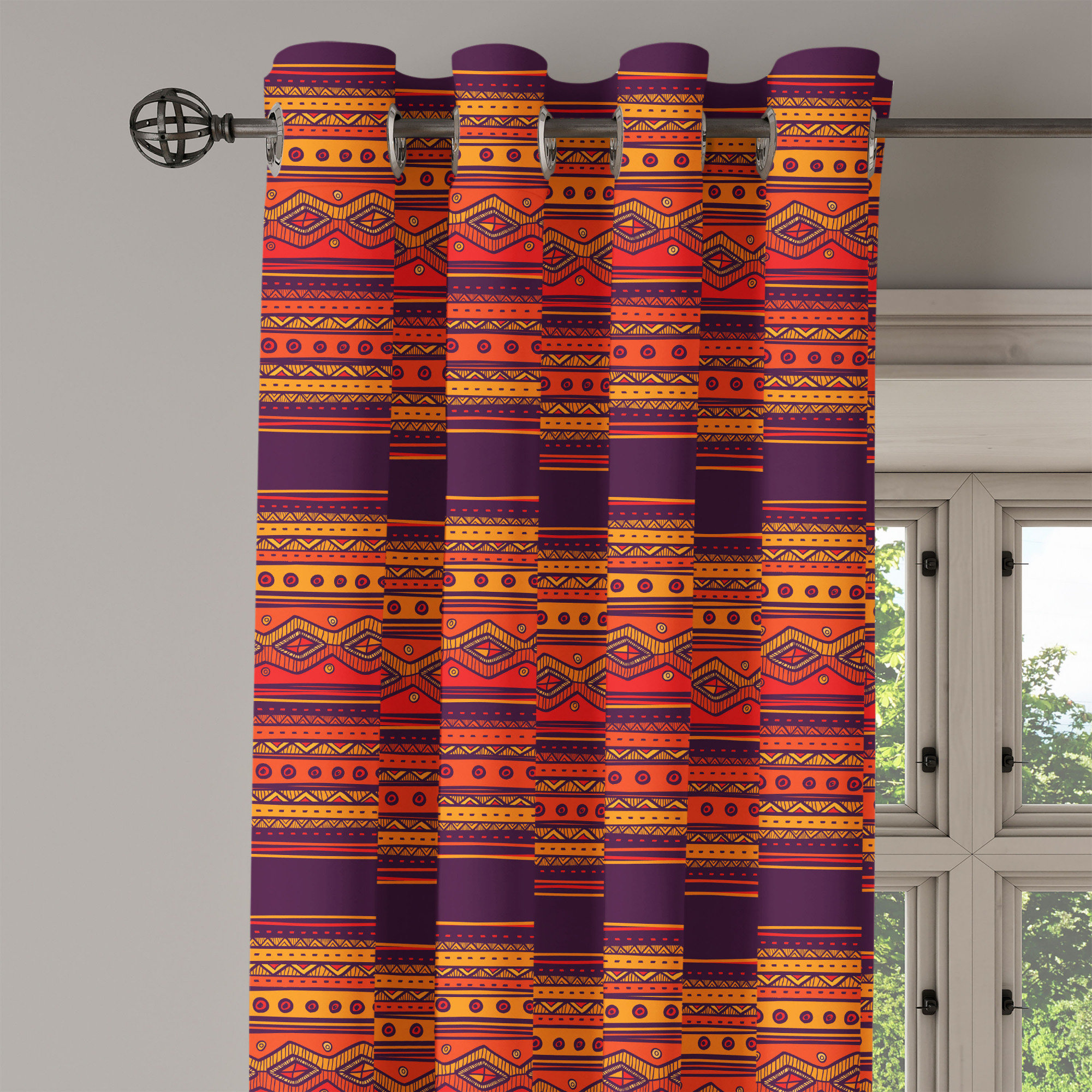 East Urban Home Sateen Abstract Blackout Grommet Single Curtain Panel ...
